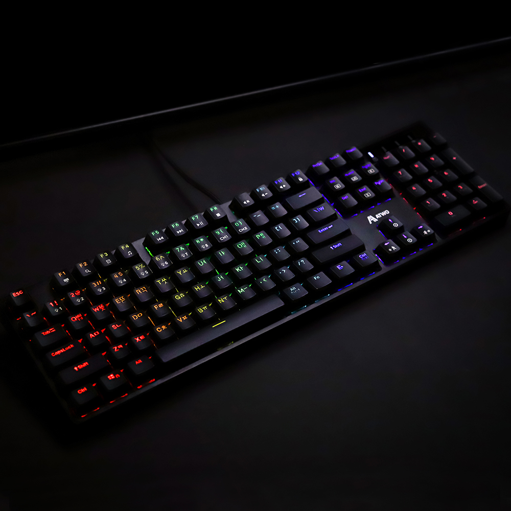 POOM | 에이투 LED 게이밍 기계식 키보드 AG0302 USB 적축
