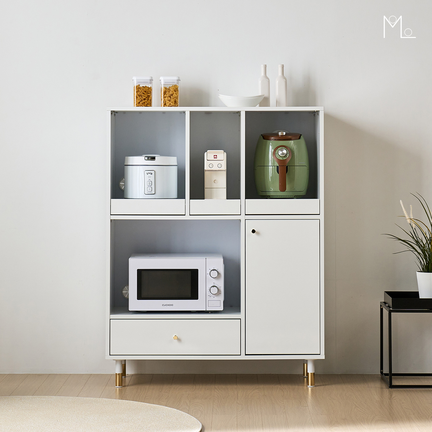 POOM | 보니타 1000 멀티 렌지대 수납장 전자렌지대 밥솥