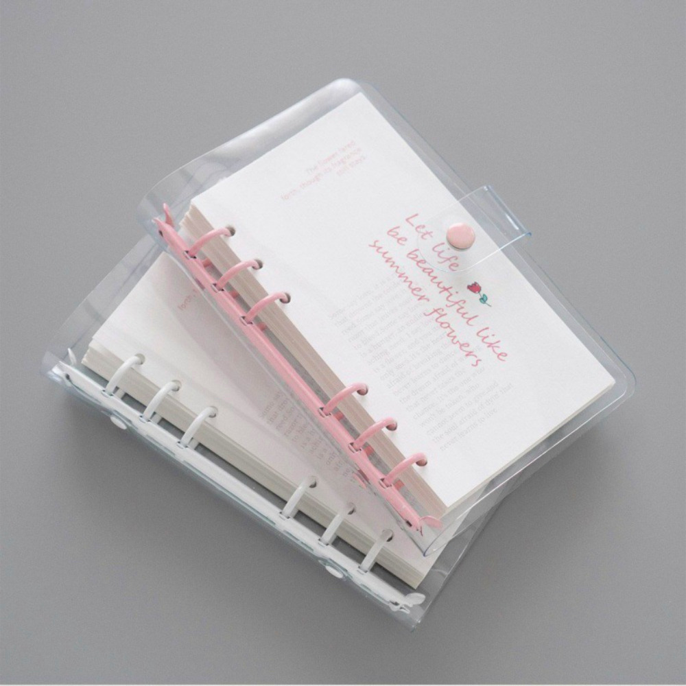 POOM | PVC 투명 6공 A6 다이어리 바인더 만년 내지포함