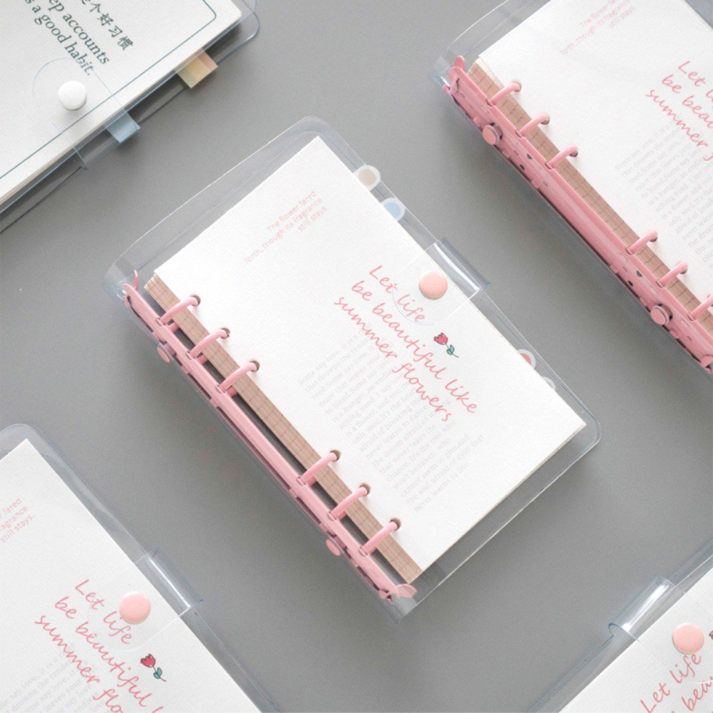 POOM | PVC 투명 6공 A6 다이어리 바인더 만년 내지포함