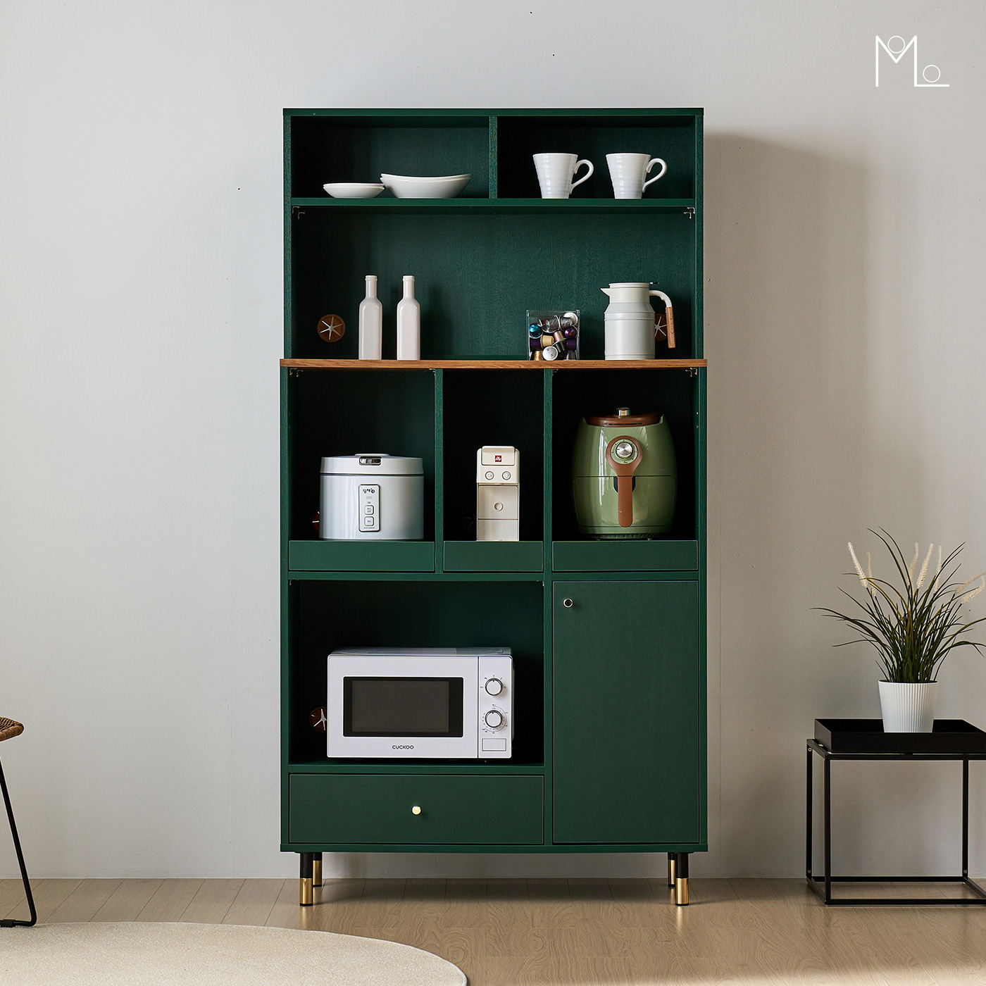 POOM | 보니타 1000 멀티 렌지대 상부장 세트 전자렌지수납장