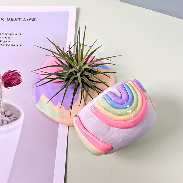 POOM | 점토와 클레이로 무지개 화분 만들기 (1인용, 2종 택1)