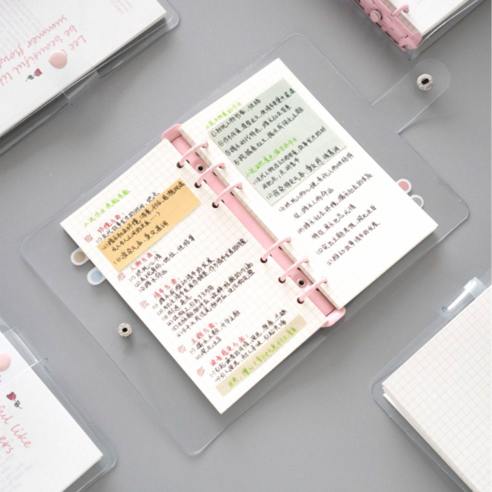 POOM | PVC 투명 6공 A6 다이어리 바인더 만년 내지포함