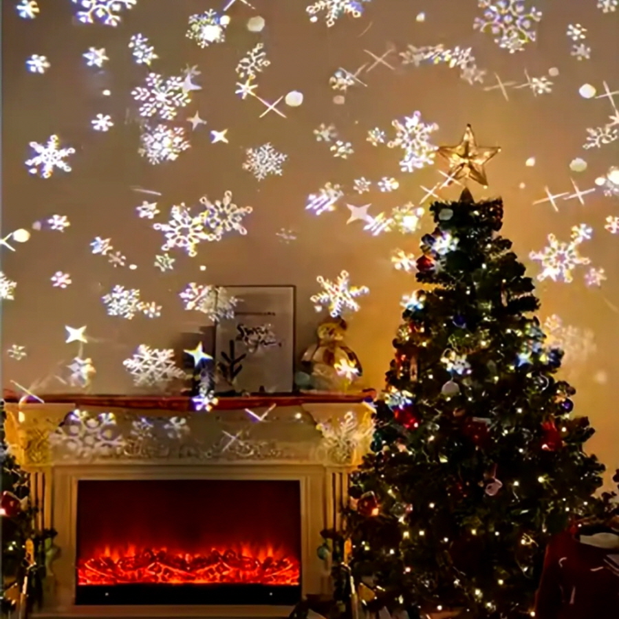 POOM | 눈 내리는 밤 눈꽃 프로젝터 조명 USB 타입