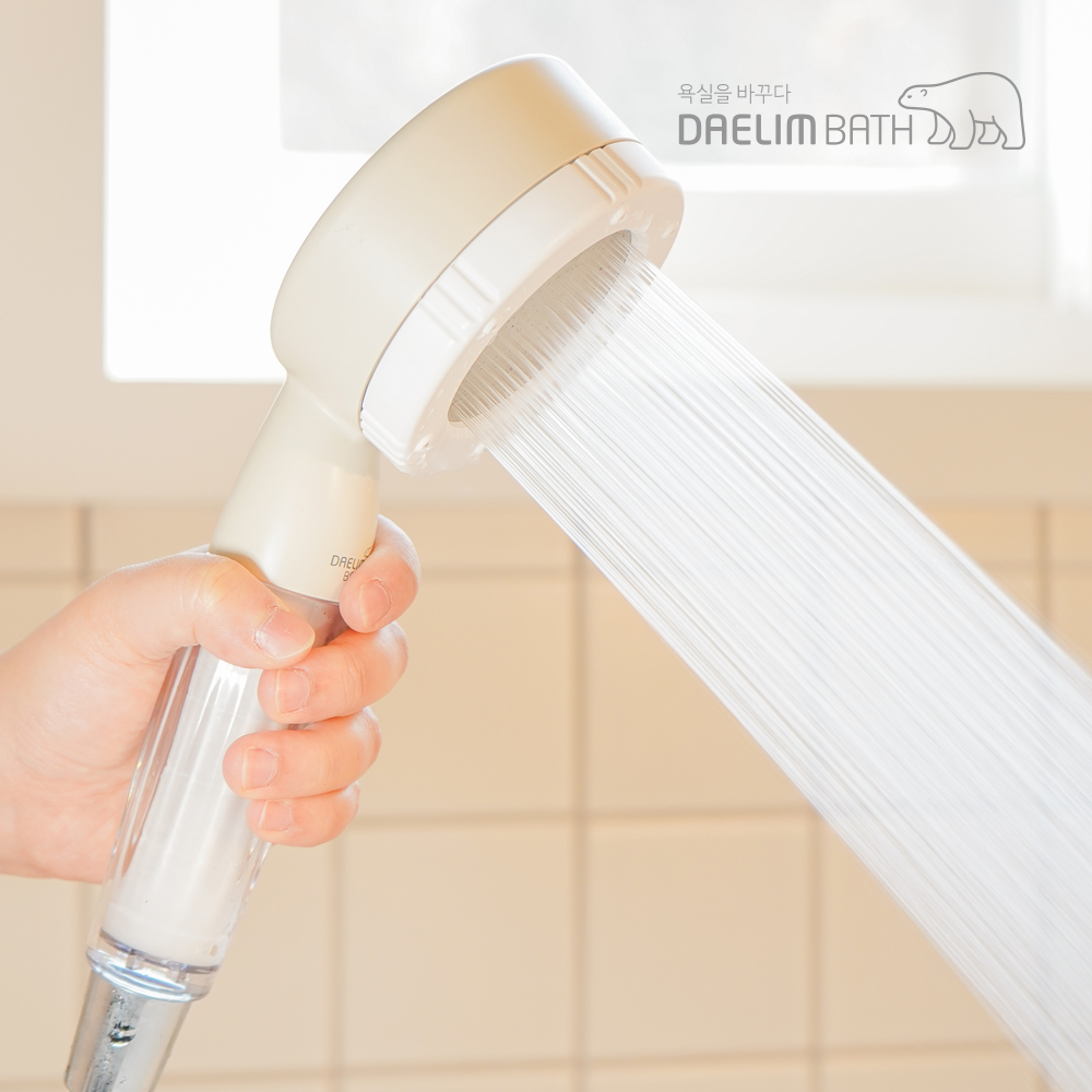 POOM | 대림바스 버블 미스트 필터샤워기 + 샤워줄2M 크림 SET