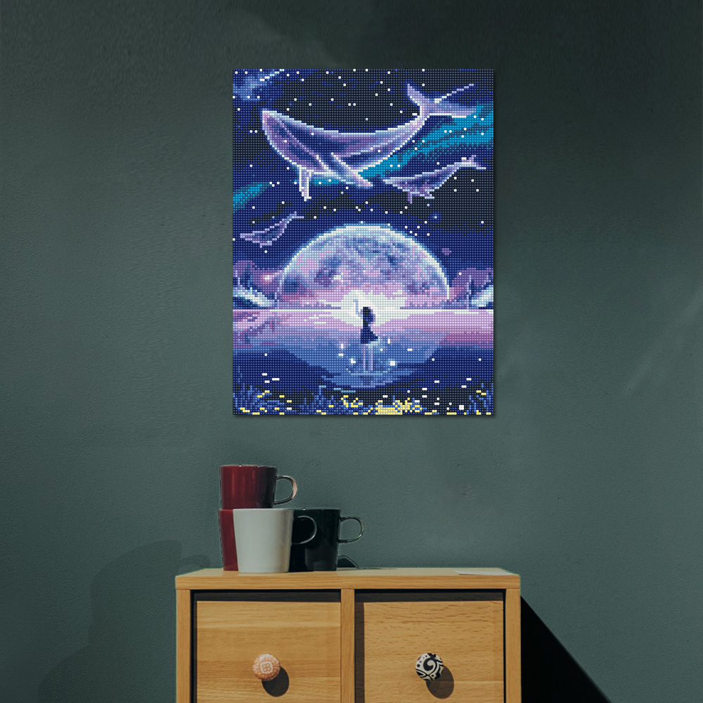 POOM | DIY LED 보석십자수 - 고래와 소녀