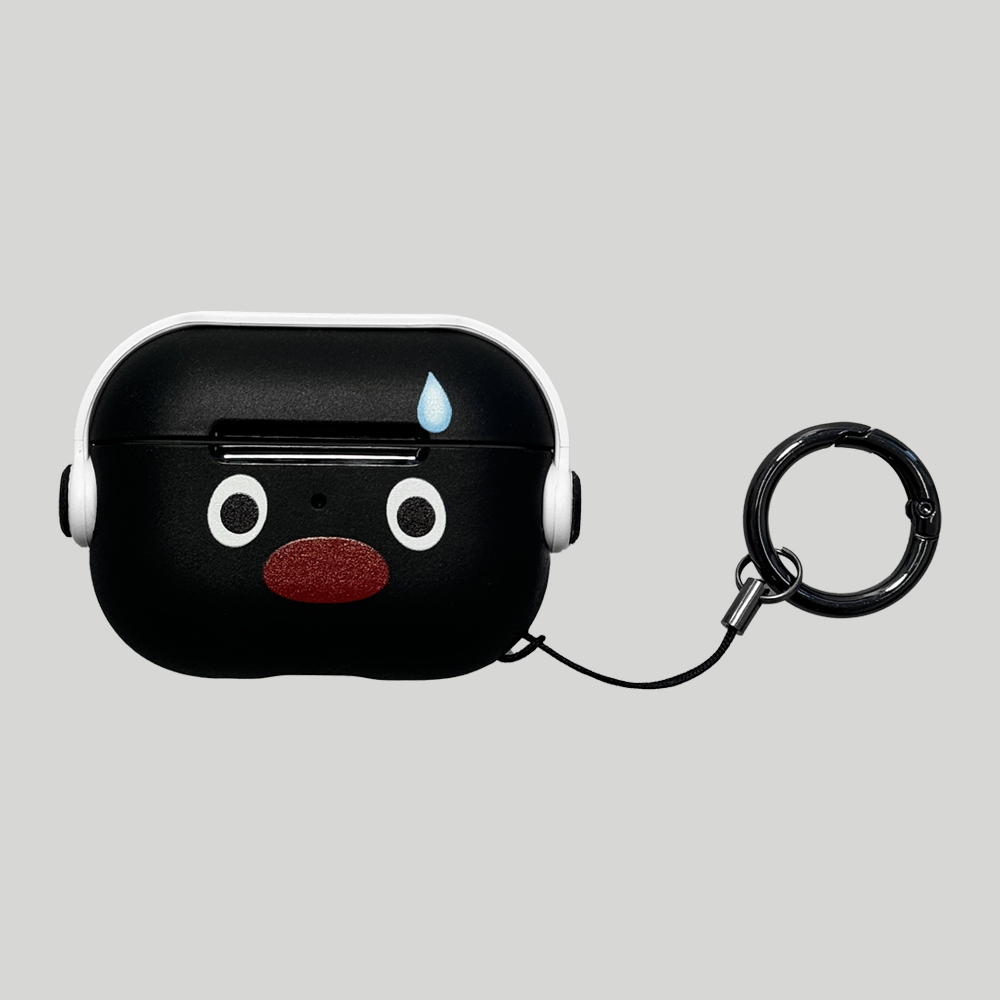 POOM | 퐁퐁 펭귄 에어팟 케이스-black