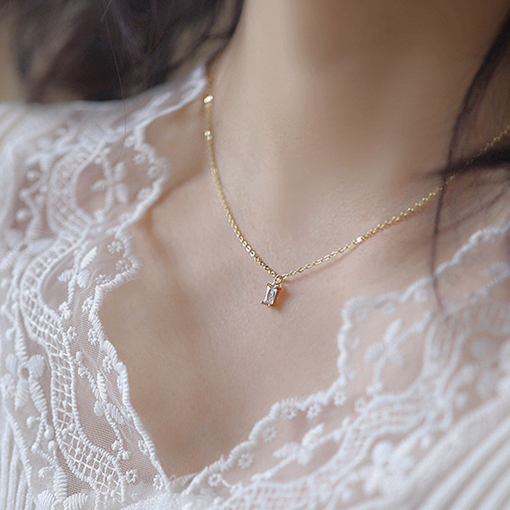 POOM | 티리버 미니스퀘어 실버 925 목걸이